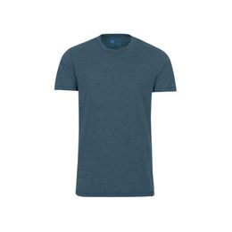 T-Shirt TRIGEMA "TRIGEMA Slim Fit T-Shirt aus DELUXE Baumwolle", Damen, Gr. M, blau (jeans, melange), Single Jersey, 100% Baumwolle, Basic, normal, Rundhals, Shirts T-Shirt