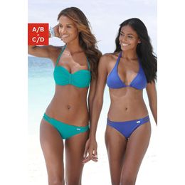 Triangel-Bikini-Top Buffalo "Happy", Damen, Gr. 38, Cup A/B, blau, Microfaser, Polyamid, unifarben, Bikini-Oberteile Triangel-Bikini-Top, im schlichten Design, Topseller