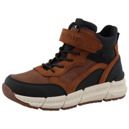 Kletterschuh Mustang Shoes "Enzo", Jungen, Gr. 37, braun, schwarz, Lederimitat, Textil, Basic, Schuhe Kletterschuh, High Top Sneaker, Schn&uuml;rboots mit TEX-Membrane