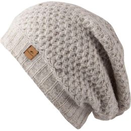 Beanie Chillouts "Nele Hat", Damen, beige (natural), Wolle, Waffelmuster, unifarben, M&uuml;tzen Beanie, mit weichem Fleece innen, atmungsaktiv, temperaturregulierend