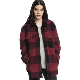 Karohemd Roxy "CHECK JACKET", Damen, Gr. S (36), N-Gr, rot (rot, schwarz), Obermaterial: 100% Polyester, Hemden Karohemd