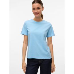 V&eacute;ro Moda Kurzarmshirt VERO MODA "VMPAULINA SS T-SHIRT GA JRS NOOS", Damen, Gr. M, blau (airy blau), Jersey, Obermaterial: 100% Baumwolle, unifarben, normal, Rundhals, Shirts Kurzarmshirt, Baumwolle, regular fit