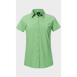 Sch&ouml;ffel Outdoorbluse SCH&Ouml;FFEL "Blouse Style Dooser WMN", Damen, Gr. 38, 6175, gr&uuml;n, Oberstoff: 85% Polyester, 15% Elasthan, Basic, V-Ausschnitt, Blusen Outdoorbluse