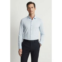 Businesshemd Cinque, Herren, Gr. S, N-Gr, hellblau, Jersey, Obermaterial: 100% Baumwolle, unifarben, regular fit normal, Rundhals, 1-Knopf-Manschette, Hemden Businesshemd, Jersey Qualit&auml;t, Regular Fit