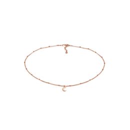 Choker Elli "Halskette Choker Kugelkette Halbmond 925 Silber" Gr. 36, rosa (rosegold), Halsketten, Damen, ohne Stein, Silber 925 (Sterlingsilber), Choker