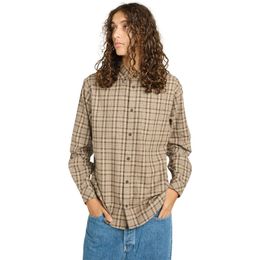 Langarmhemd Element "Button Down Regular Flannel", Herren, Gr. S, US-Gr&ouml;&szlig;en, tartan aluminium, Obermaterial: 100% Walkfrottier;, Hemden Langarmhemd