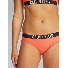 Bikini-Hose "BIKINI", Damen, Gr. M (38), N-Gr, dazzling coral, Polyamid, Calvin Klein Swimwear, unifarben, Badehosen Bikini-Hose, mit Logo-Stretchbund