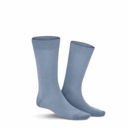 Socken Kunert "Socke Clark", Herren, Gr. 43-46, grau (light, blau 8040), Obermaterial: 98% Baumwolle CO. 2% Elasthan EL., Socken Socken