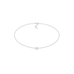 Choker Elli "Halskette Choker Herz Kristall 925 Silber" Gr. 36, silber, Halsketten, Damen, ohne Stein, Silber 925 (Sterlingsilber), Choker