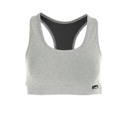 Sport-Bustier WINSHAPE "WVR1", Damen, Gr. L, grau (grau melange), Obermaterial: 90% Baumwolle, 10% Elasthan, BHs Sport-Bustier