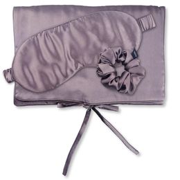 Seidentuch AILORIA "Tasche, Schlafmaske & Scrunchie M aus Seide TRAVEL SET BEAUTY M", Damen, lila (shy lavender), Obermaterial: 100% Seide silk., Modet&uuml;cher Seidentuch