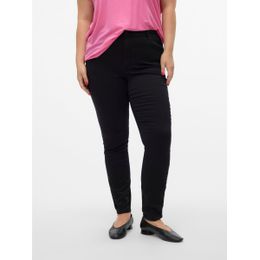 Slim-fit-Jeans Vero Moda CURVE "VMPHIA HR SK SOFT VI110 GA CUR NOOS", Damen, Gr. 54, L&auml;nge 32, schwarz, Denim/Jeans, Obermaterial: 67% Baumwolle, 31% Polyester, 2% Elasthan, skinny fit, Jeans Slim-fit-Jeans