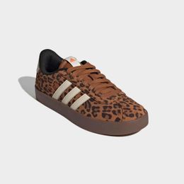 Sneaker adidas Sportswear "VL COURT 3.0", Damen, Gr. 42, dusky bronze, cream wei&szlig;, gum5, Leder, Textil, Schuhe Sneaker, mit Animal Print, Leo-Print
