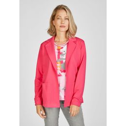 Jackenblazer Rabe, Damen, Gr. 42, pink (magenta), Web, Obermaterial: 95% Viskose, 5% Elasthan, unifarben, klassisch, ohne Ausschnitt, eingesetzt normaler Saum, Blazer Jackenblazer, mit seitlichen &Auml;rmelraffungen