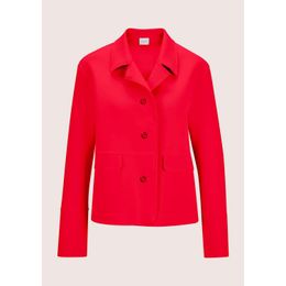 Madeleine Mode Jackenblazer MADELEINE "Kurzblazer Moderner Damenblazer mit Hemdkragen", Damen, Gr. 38, rot, Obermaterial: 74% Baumwolle CO. 21% Polyester PES. 5% Elasthan EL., Modern, gerade, Blazer Jackenblazer, Offene Schnittkanten