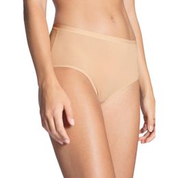 High-Waist-Slip Calida "Natural Comfort", Damen, Gr. M (44/46), beige, Single Jersey, Obermaterial: 92% Baumwolle, 8% Elasthan, unifarben, normal, Unterhosen High-Waist-Slip, elastische, Single Jersey Qualit&auml;t, Cotton-Mix, weich, pillingarm