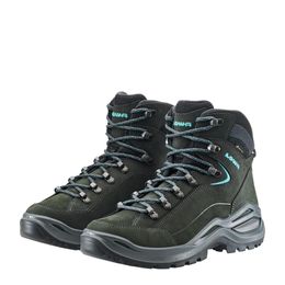Wanderschuh Lowa "RENEGADE EVO GTX MID WS", Damen, Gr. 37, asphalt, t&uuml;rkis, Leder, Schuhe Wanderschuh, wasserdicht, winddicht,atmungsaktiv dank GORE-TEX Membrane