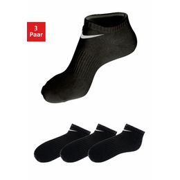 Sneakersocken Nike "SX7678-010", M&auml;dchen, Gr. S (34/37), schwarz, Baumwolle, Elasthan, Nylon, elastisch, Socken Sneakersocken, mit Mittelfu&szlig;gummi