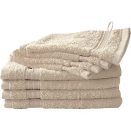 Handtuch Set Dyckhoff "Siena", beige (champagner), 8 Stk., Walkfrottier, Walkfrottier, Obermaterial: 100% Baumwolle, Handtuch-Sets, Handtuch Set, in tollen Unifarben