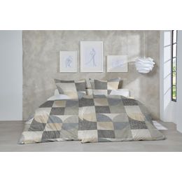 Bettw&auml;sche Primera "Feinbiber-Bettw&auml;sche", grau (grau, braun), B/L: 135cm x 200cm, 1 Stk., 1 Stk., Flanell, B/L: 80cm x 80cm, 2 Stk., Flanell, Obermaterial: 100% Baumwolle, Bettw&auml;sche, Bettw&auml;sche, samtweich und nat&uuml;rlich aus reiner Baumwolle