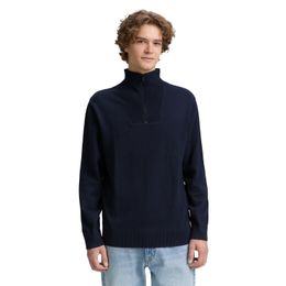 Strickpullover Tom Tailor Denim, Herren, Gr. M, blau (sky captain blau), Strick, Obermaterial: 100% Baumwolle, unifarben, regular fit taillenbedeckt, ohne Ausschnitt, Rippb&uuml;ndchen, Pullover Strickpullover, mit Rippb&uuml;ndchen