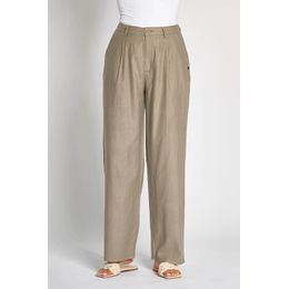 Stoffhose Zhrill "ZHLENYA", Damen, Gr. 26, N-Gr, gr&uuml;n (olive), Web, Obermaterial: 50% Baumwolle, 50% Viskose, unifarben, straight fit lang, Hosen Stoffhose, Sommerhose mit seitliche Eingrifftaschen