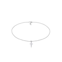Choker Elli "Halskette Choker Kreuz Gedreht Modern 925 Silber" Gr. 36, silber, Halsketten, Damen, 36, ohne Stein, Silber 925 (Sterlingsilber), Choker