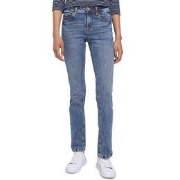 Straight-Jeans Tom Tailor "Alexa - Straight", Damen, Gr. 26, L&auml;nge 30, blau (random bleached blau), Denim/Jeans, Obermaterial: 98% Baumwolle, 2% Elasthan, unifarben, gerade lang, Jeans Straight-Jeans, in 5-Pocket-Form