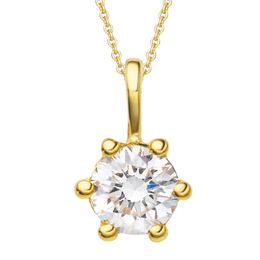 Kettenanh&auml;nger ONE ELEMENT "0.2 ct Diamant Brillant Anh&auml;nger aus 585 Gelbgold", gold, Schmuckanh&auml;nger, Damen, 0,2 SI = kleine Einschl&uuml;sse mit Brillant, Gelbgold 585, Kettenanh&auml;nger