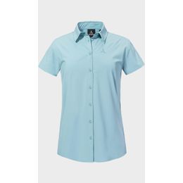 Sch&ouml;ffel Outdoorbluse SCH&Ouml;FFEL "Blouse Style Dooser WMN", Damen, Gr. 38, 8015, blau, Oberstoff: 85% Polyester, 15% Elasthan, Basic, V-Ausschnitt, Blusen Outdoorbluse