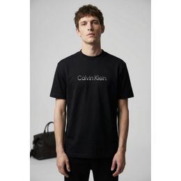T-Shirt Calvin Klein "20S EU WHOLESALE SPORTSWEAR GRAP", Herren, Gr. S, schwarz, Web, Obermaterial: 100% Baumwolle, unifarben, regular fit normal, Rundhals, eingesetzt abgesteppte Kante, Shirts T-Shirt, Regular fit mit Rundhalsausschnitt