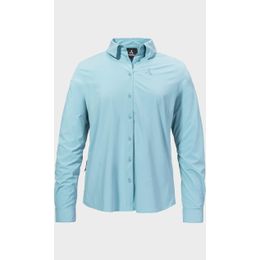 Sch&ouml;ffel Outdoorbluse SCH&Ouml;FFEL "Blouse Style Dunajec WMN", Damen, Gr. 44, 8015, blau, Oberstoff: 85% Polyester, 15% Elasthan, Basic, V-Ausschnitt, Blusen Outdoorbluse