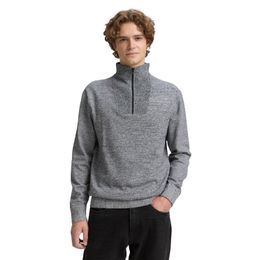 Strickpullover Tom Tailor Denim, Herren, Gr. XL, navy wei&szlig; mouline, Strick, Obermaterial: 100% Baumwolle, unifarben, regular fit taillenbedeckt, ohne Ausschnitt, Rippb&uuml;ndchen, Pullover Strickpullover, mit Rippb&uuml;ndchen