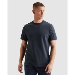PME-Legend T-Shirt PME LEGEND "Short Sleeve Jacquard Striped", Herren, Gr. XL, mood indigo, Web, Obermaterial: 100% Baumwolle, unifarben, regular fit normal, Rundhals, Shirts T-Shirt, mit Rundhals, Baumwoll-Qualit&auml;t