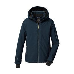 Skijacke Killtec "KSW 202 BYS SKI JCKT", Herren, Gr. 140, blau (nachtblau), Obermaterial: 100% Polyester;Futter: 100% Polyester;F&uuml;llung: 100% Polyester, Jacken Skijacke, Wasserdichte Kinder-Skijacke mit verstellbarer Kapuze und Schneefang