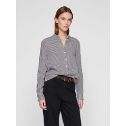 Langarmbluse Vila "VIROSA L/S SHIRT - NOOS", Damen, Gr. 34, blau (cloud dancer stripes:navy blazer), Web, Obermaterial: 100% Viskose, gestreift, regular fit normal, Blusen Langarmbluse