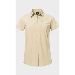 Sch&ouml;ffel Outdoorbluse SCH&Ouml;FFEL "Blouse Style Dooser WMN", Damen, Gr. 36, 4105, beige, Oberstoff: 85% Polyester, 15% Elasthan, Basic, V-Ausschnitt, Blusen Outdoorbluse