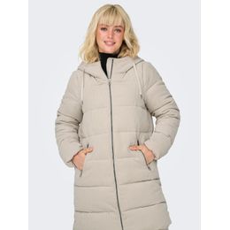 Steppjacke Only "ONLDOLLY LONG CORDUROY PUFFER OTW", Damen, Gr. S, moonstruck detail:big wales, Cord, Obermaterial: 100% Polyester, unifarben, regular fit taillenbedeckt, Jacken Steppjacke, aus feinem Cordmaterial