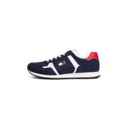Sneaker Tommy Jeans "TJM RUNNER CASUAL", Herren, Gr. 42, wei&szlig; (dunkelblau, wei&szlig;, rot), Lederimitat, Textil, kontrastfarbene Details, Schuhe Sneaker, Freizeitschuh, Halbschuh, Schn&uuml;rschuh mit seitlicher Logoflagge