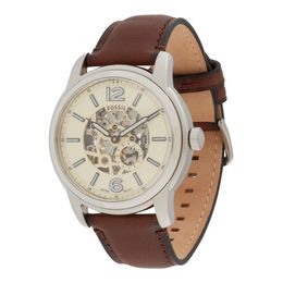 Fossil Uhr 'Heritage' Herren Gr&ouml;&szlig;e One Size creme / dunkelbraun / silber