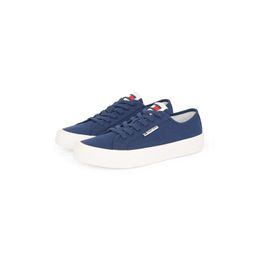 Sneaker Tommy Jeans "TJM LACE UP CANVAS COLOR", Herren, Gr. 43, blau (royalblau), Textil, Schuhe Sneaker, Freizeitschuh, Halbschuh, Schn&uuml;rschuh mit Logo-Aufn&auml;her an der Zunge