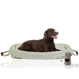 Rohrschneider &reg; Flauschiges Tierbett inkl. Gratis-Beigabe, K&ouml;rbchen in Flechtoptik L