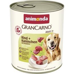 animonda GranCarno Original Nassfutter Hund Adult, Rind und Kaninchen mit Kr&auml;utern 12x800 g