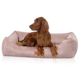 Knuffelwuff orthop&auml;disches Hundebett aus Cord mit Handwebcharakter Nunavut rosa XXL