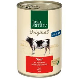 REAL NATURE Nassfutter Hund, Adult, Rind mit Kartoffel 24x400 g