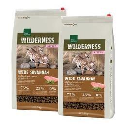 REAL NATURE WILDERNESS Trockenfutter Katze, Kitten, Wide Savannah, Gefl&uuml;gel, Lamm & Wildschwein 2x2,5 kg