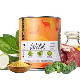 FAVLY Petfood Nassfutter Wild mit Amaranth, Brokkoli & Lein&ouml;l 24x800 g