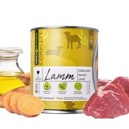 FAVLY Petfood Nassfutter Lamm mit S&uuml;&szlig;kartoffel, Karotte & Lein&ouml;l 24x800 g