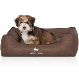 Knuffelwuff Hundebett Scottsdale aus Kunstleder braun M-L