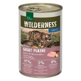 REAL NATURE WILDERNESS Nassfutter Katze, Adult Great Plains Huhn und Kaninchen 12x400 g